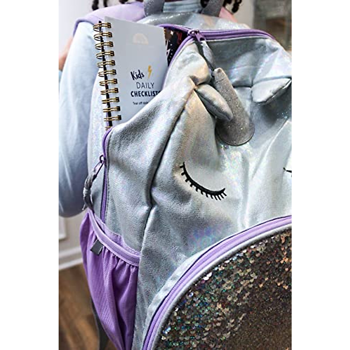 Kids To Do Chore List Daily Task Checklist Planner Time Management Notebook by Bright Day Non Dated Flex Cover Spiral Organizer 8.25 x 6.25 (Rainbows)