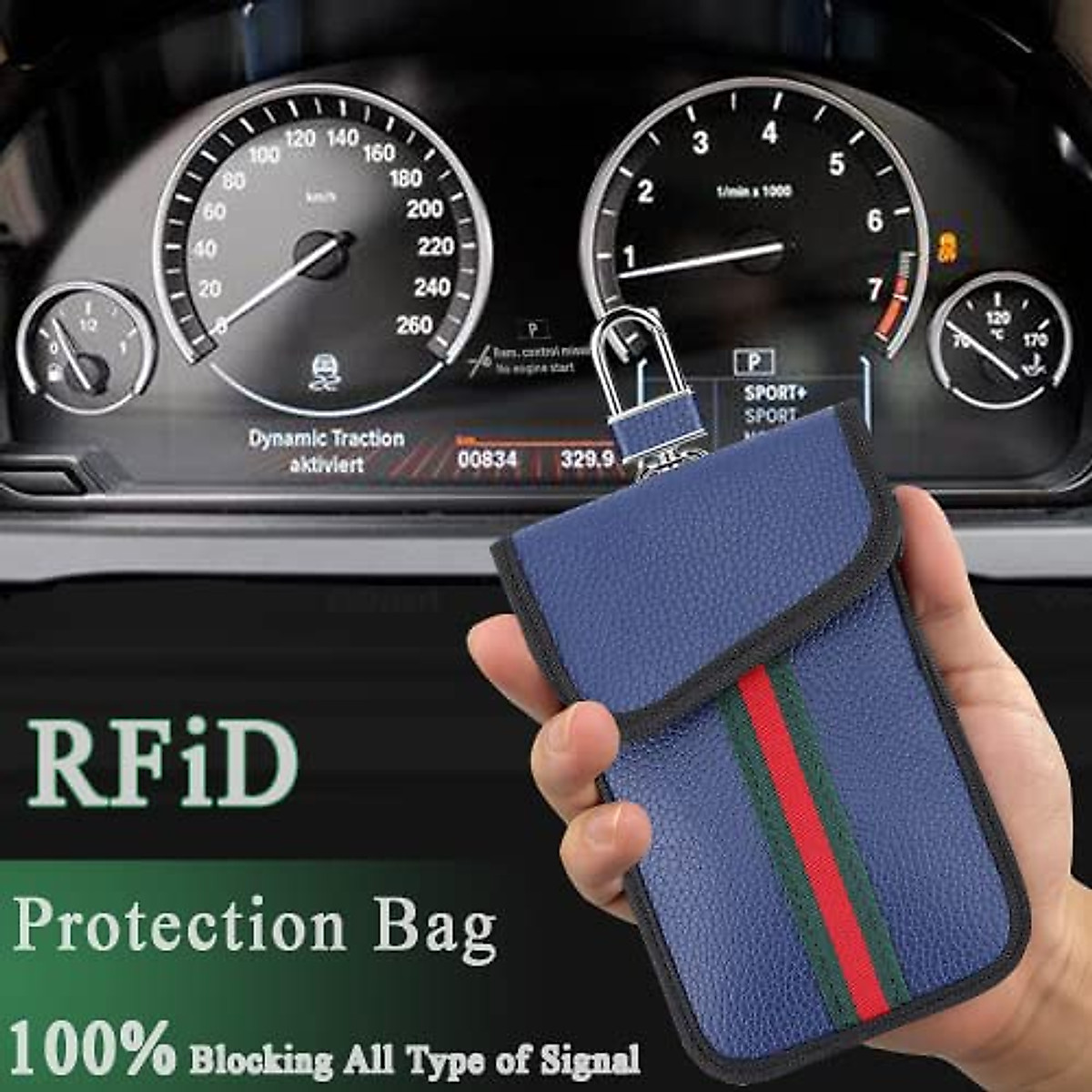 Giftguys Faraday Key Fob Protector, 2 Pack Faraday Bag for Key Fob, Key Fob Signal Blocking Pouch, Anti-Theft Pouch Hacking Case Blocker Faraday Cage