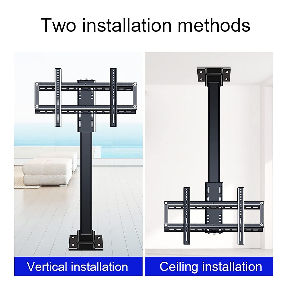 RAJYQODIS Motorized Tv Mount, Tv Motorized Lift with Remote Control and Memory Setting, Vertical and Ceiling Installation Methods, Fits 26-70inch TVs