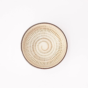 Mino Ware Serving Bowl, 5.2 inch, Beige, Mino-Mingei, Japanese Ceramic Soup/Salad Bowl, Microwave/Dishwasher Safe