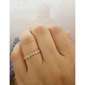 Dazzlingrock Collection Round Morganite Ladies 7 Stones Wedding Band Ring in 10K Rose Gold, Size 9