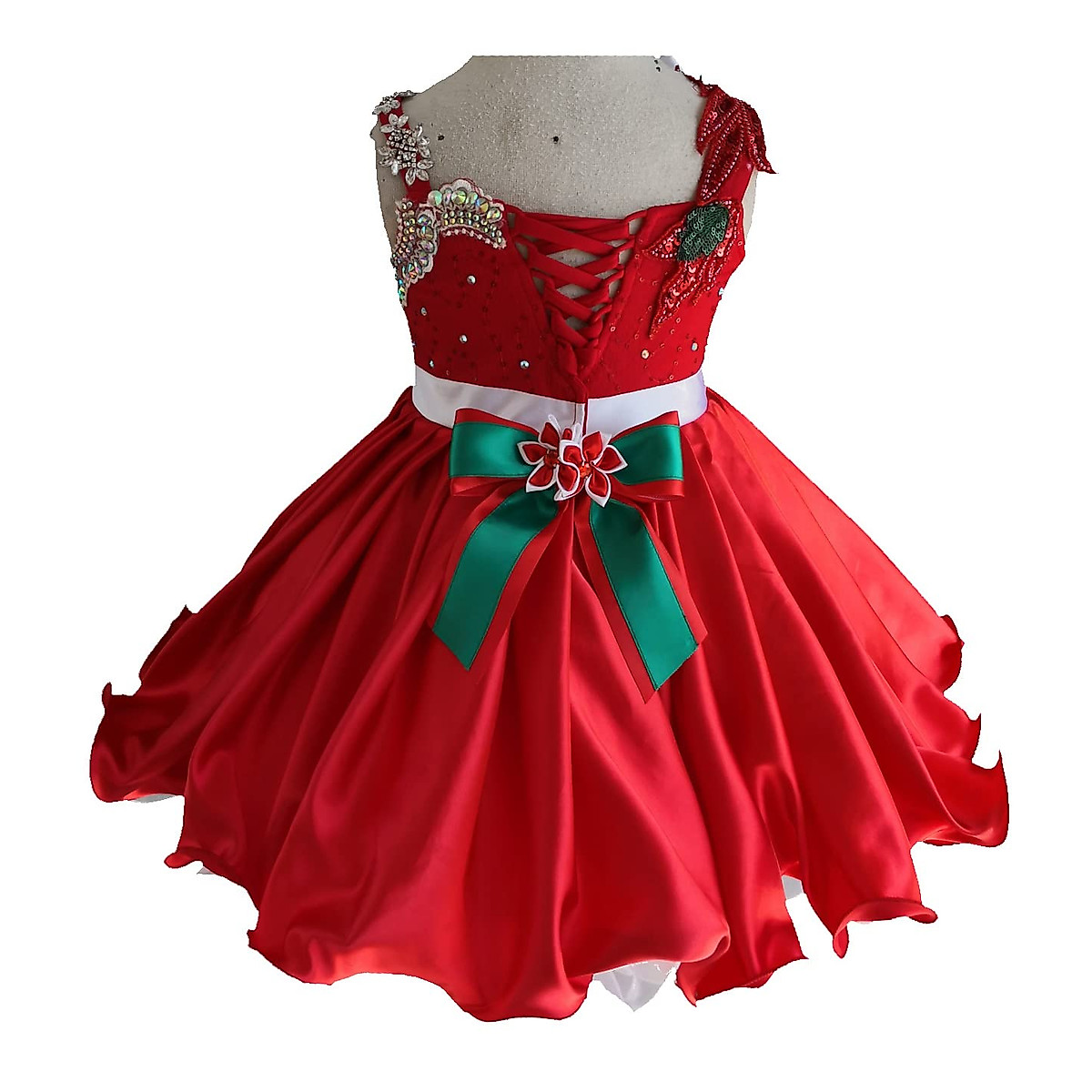 Jennifer G221RG Christmas Toddler Baby Newborn Little Girl's Pageant Party Dress RED Size3T