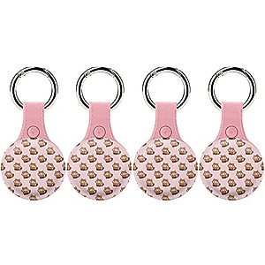 Cute Red Panda Protective Case Compatible for AirTag Anti-Lost Locator Holder with Key Ring for Wallet Luggage Collar Cat Dog Pets