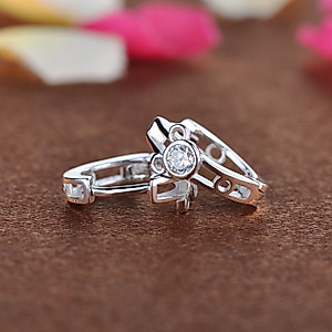 Infinite U Huggie Earrings 925 Sterling Silver Small Hoop for Women (Mouse)