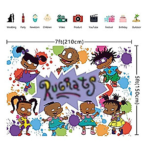 LXBO Child Theme Party Backdrop Watercolor Go Wild Graffiti Background Happy Birthday Decoration Photography Background Baby Shower Supplies (7x5FT)