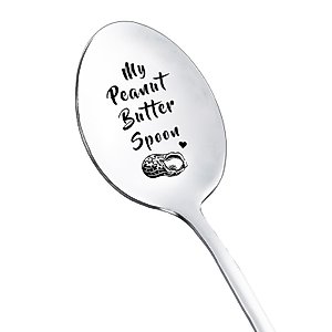 Peanut Butter Gift Spoons for Women Men Funny My Peanut Butter Spoon for Dad Wife Cofee PB Lovers Gifts for Him Her Christmas Birthday Gift for Peanut Butter Lovers Gift Spoon