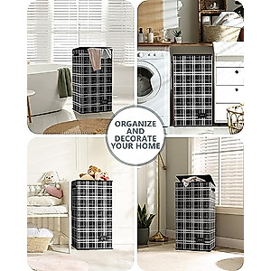 SOLEDI Laundry Hamper with Lid 100L Large & Tall Collapsible Laundry Baskets, Clothes Hamper with Bag Removable Easy to Carry, Dirty Hampers for Bedroom, Bathroom, Dorm, College