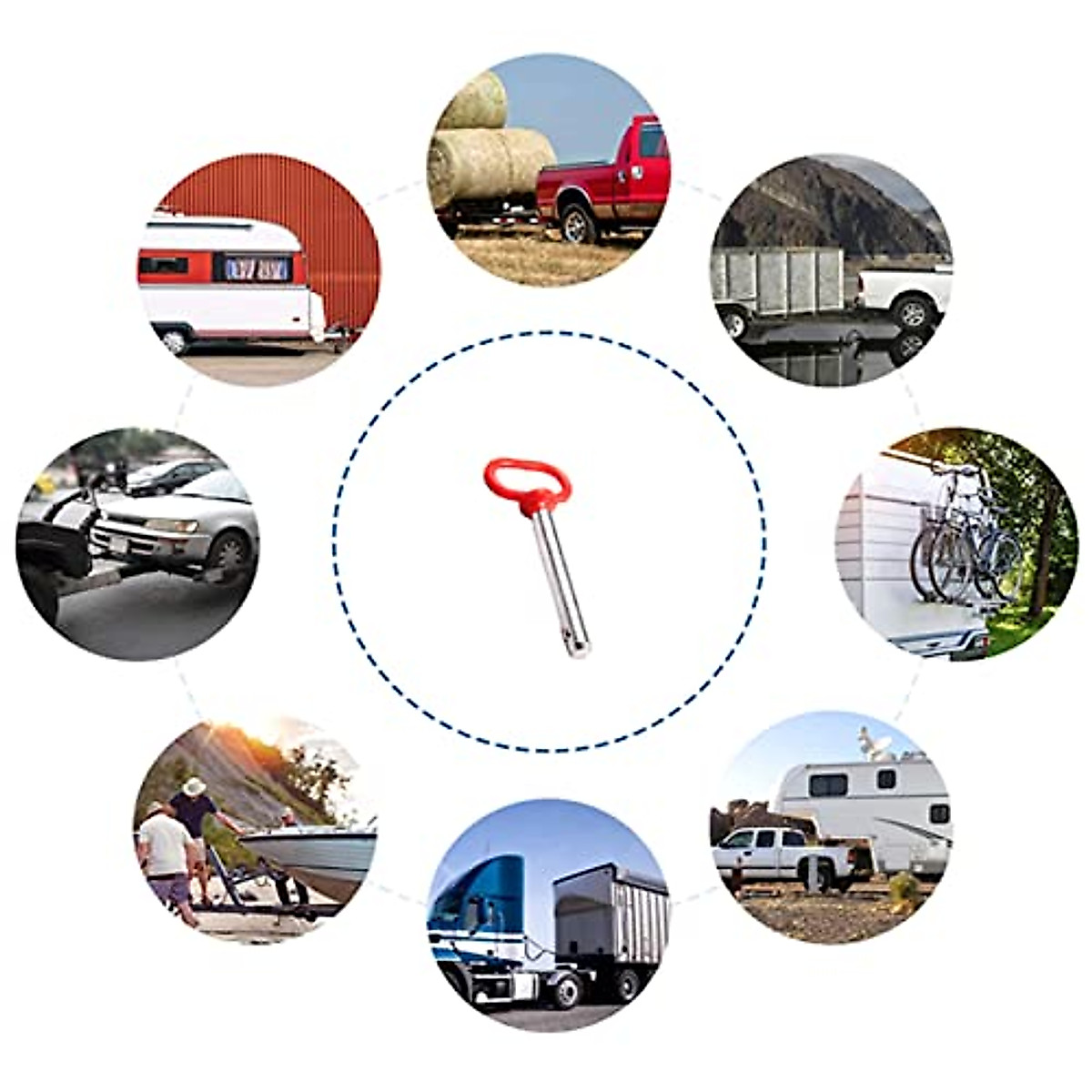 7/8"X4.6"Heavy Duty Trailer Tow Hitch Pin,Hitch Pin Offering Strong Load Carrying Capacity and Impact Resistance,Rust Resistant