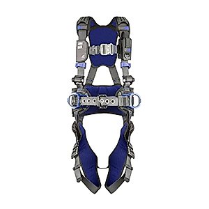 3M 1113124 DBI-SALA ExoFit X300 Comfort Construction Positioning Safety Harness, Construction Fall Protection, Aluminum Back and Hip D-Rings, Auto-Locking Quick Connect Leg and Chest Buckles, Medium