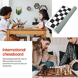 FOMIYES Board Game Table Mat 2pcs Roll Up Chess Board Portable Classic International Chess Board Mat Tournament Chess Sheet for Home Outdoor Picnic Board Game Mat