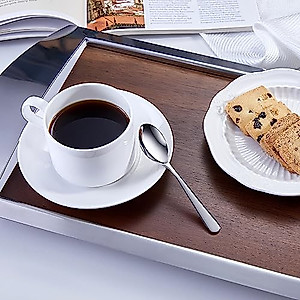 KEAWELL Premium 6-Piece Louise Demitasse Espresso Spoons, 4.3 Inches 18/10 Stainless Steel Mini Coffee Spoons, Dishwasher Safe