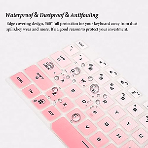 Keyboard Cover Compatible with ASUS TUF Gaming A15 TUF506IU TUF506IV FA506 FX506 15.6 Inch, ASUS TUF Gaming F17 FX706, ASUS TUF Gaming A17 TUF706IU 17.3", TUF Gaming A15 A17 Gaming Laptop-Gradual Pink