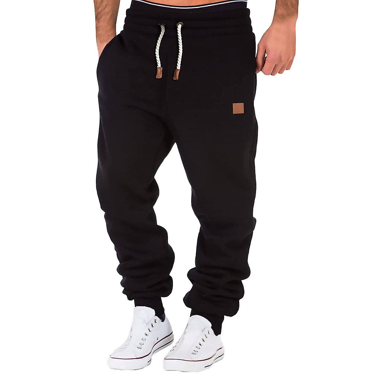 Gray Sweat Pants Mens Elastic Waist Pants No Buttons Or Zippers Sweatpants for Men Menswear for Men Flannel Hoodie White Sweatsuit Warm Sweatpants for Men Clearance