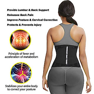 ChongErfei Waist Trainer Belt for Women - Waist Trimmer Weight Loss Ab Belt - Slimming Body Shaper(Black,Medium)