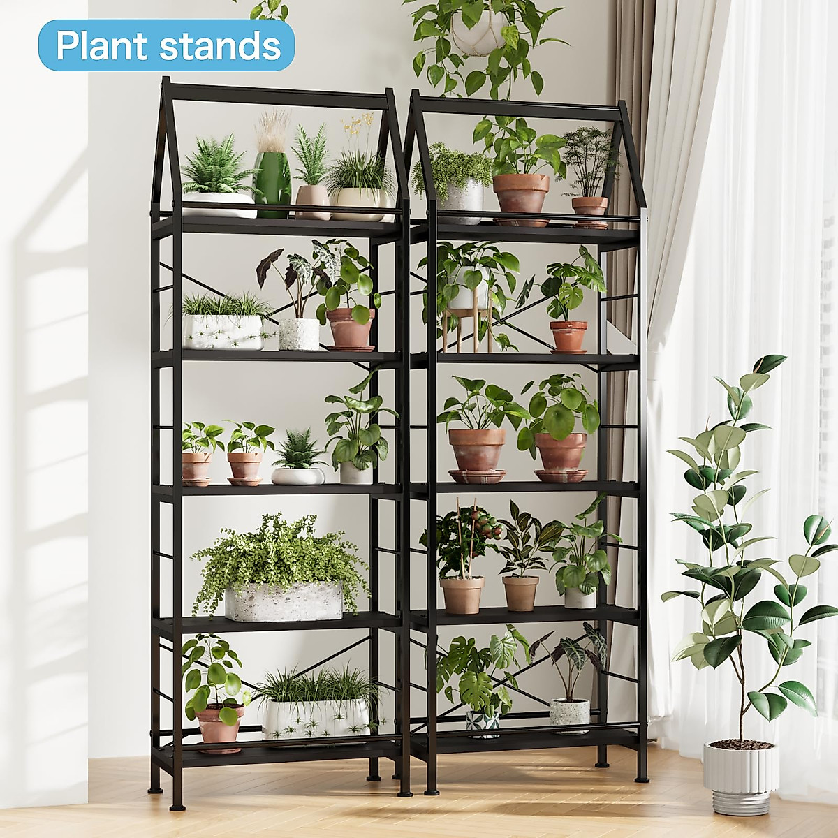 PROXRACER 5-Tier Bookshelf, 24 Inch Tall Standing Bookcase, Modern Display Shelf Unit Storage Organizer Rack for Study Room Home Office,Black