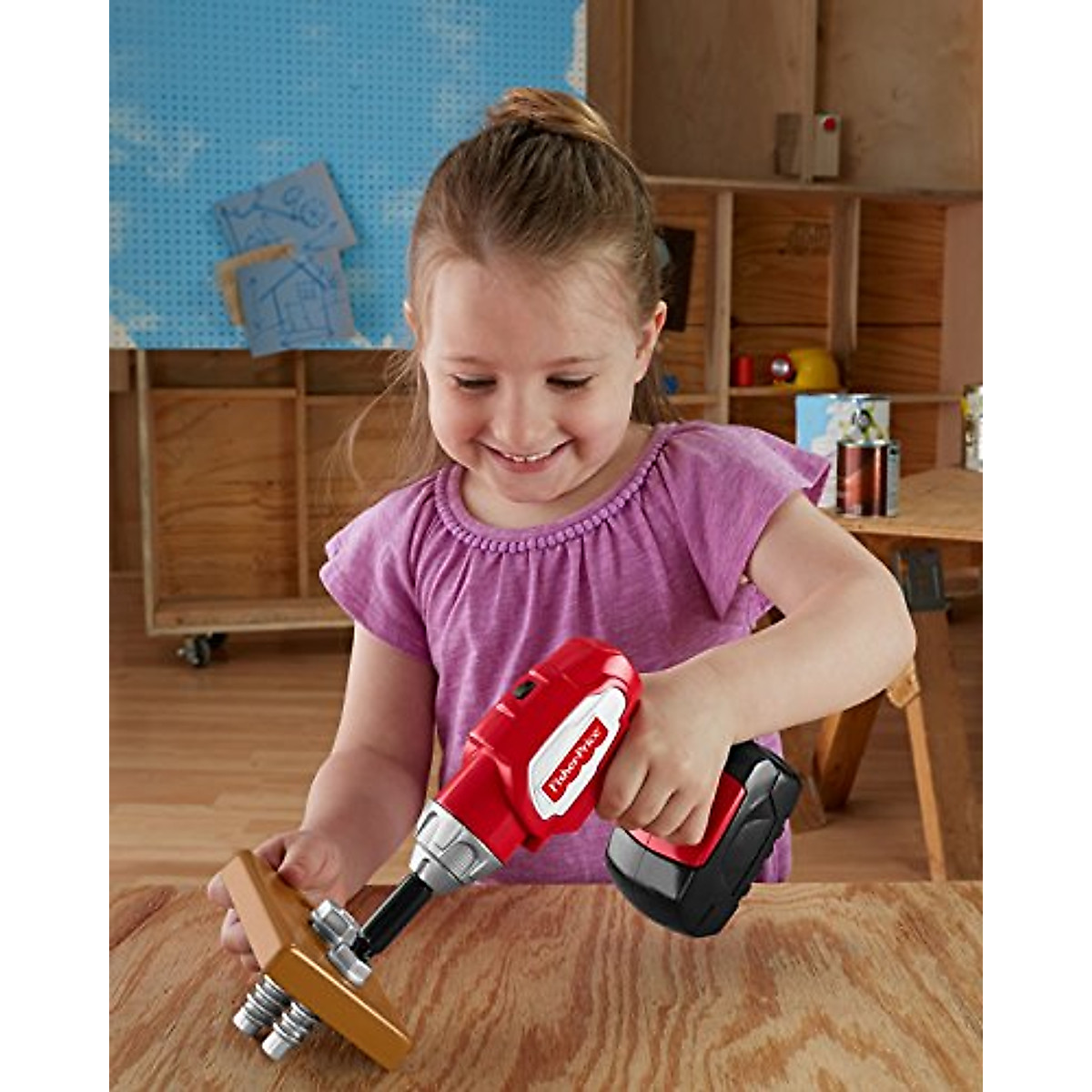 Fisher-Price Preschool Toy Drillin’ Action Tool Set with Sounds, 10 Pieces for Construction Pretend Play for Kids Ages 3+ Years