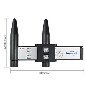 WHEEL CONNECT PCD Gauge，Wheel/Rim Bolt Pattern Measuring Tool, PCD Ruler, Sliding Caliper for 4 5 6 8 Holes