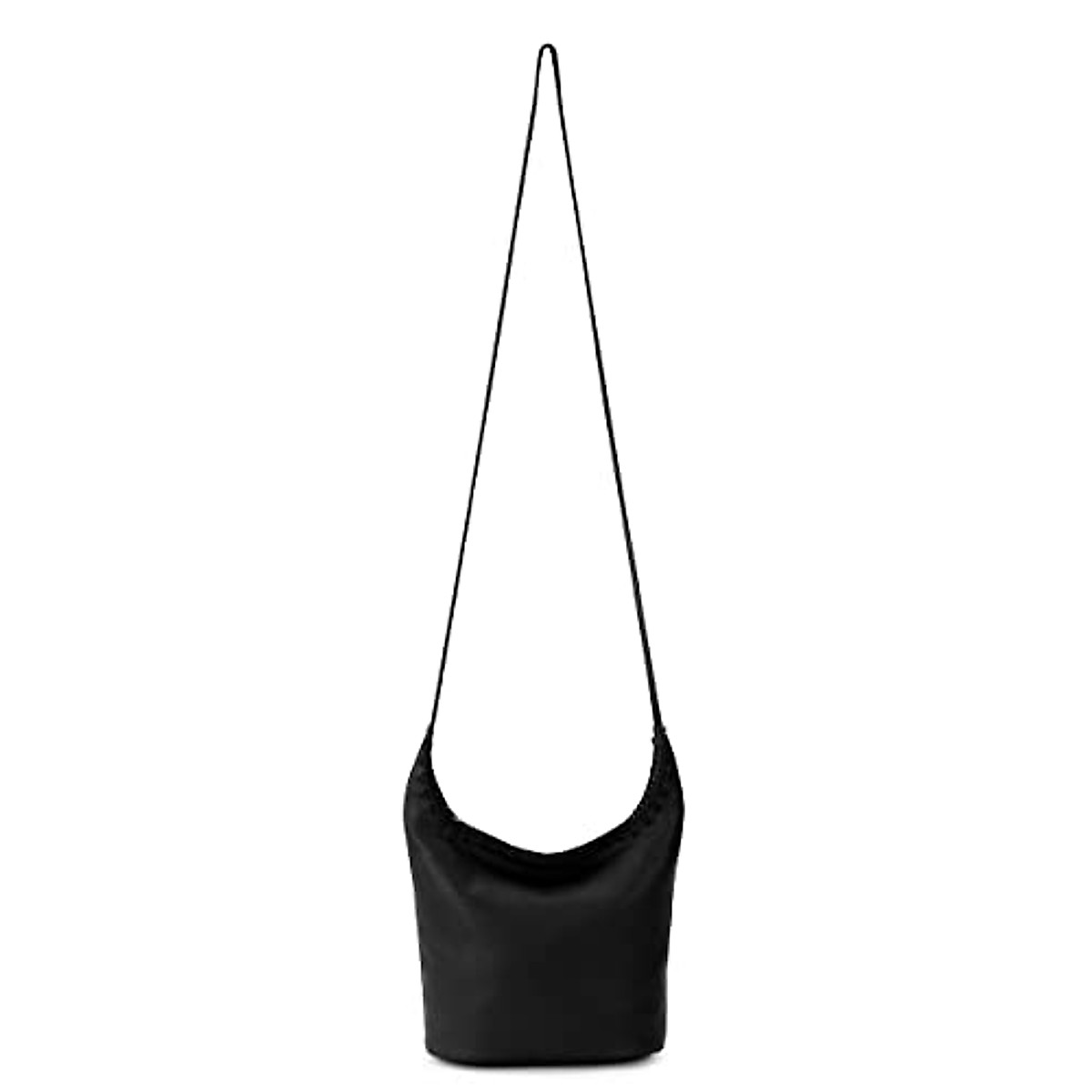 The Sak Asher Crossbody Bag in Leather, Purse with Single Shoulder Strap, Black