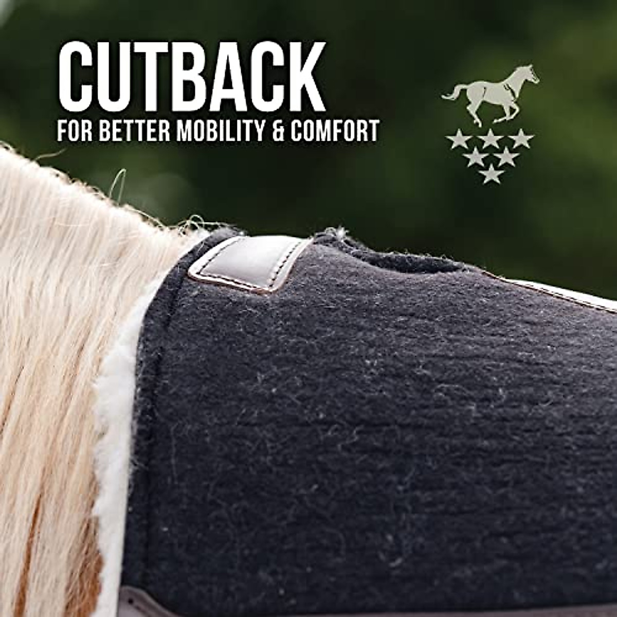 Professional's Choice 100% Steam-Pressed Saddle Pad (31" x 32", Fleece Bottom 1 1/4" Felt, Black)