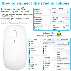 UrbanX Bluetooth Rechargeable Mouse for Dell Latitude 5420 Laptop Bluetooth Wireless Mouse Designed for Laptop/PC/Mac/iPad pro/Computer/Tablet/Android Pure White