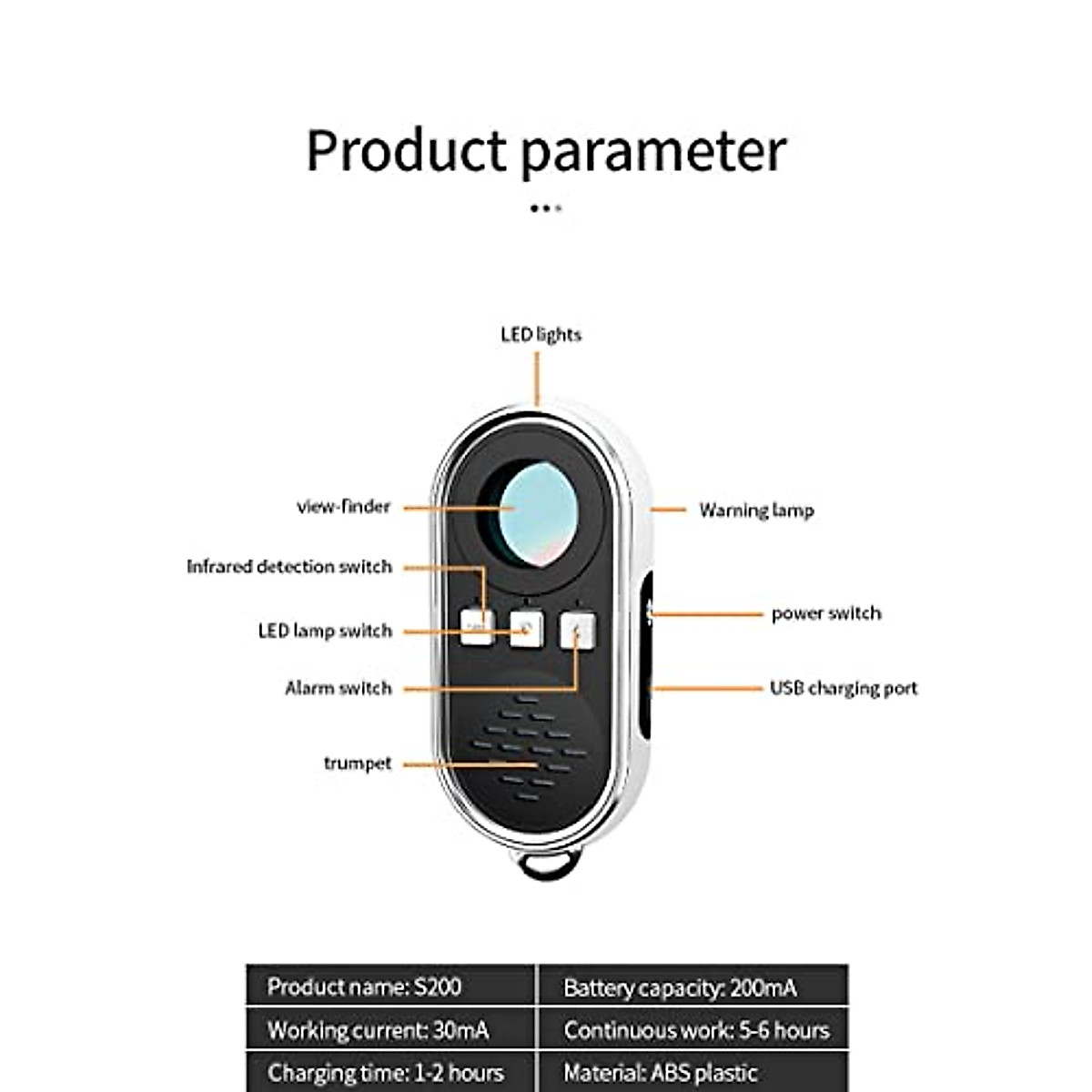 OLYAXEN Anti Hidden Camera Detector Spy Camera Finder Personal Emergency Safe Sound Alarm with Mini LED Flashlight Pocket Sized Camera Finder Locates Hidden Camera Quickly and Instantly