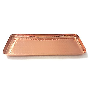 Alchemade 100% Pure Copper Tray With Raised Edges - Rectangular Metal Serving Tray, Platter For Parties, Events, Or Everyday Use In The Kitchen Or As Home Decor