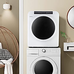 ROVSUN 13.2LB Portable Clothes Dryer, 3.5 Cu.Ft High End Front Load Tumble Laundry Dryer with LED Touch Screen, Stainless Steel Tub for Apartment, Home, Dorm-110V, White