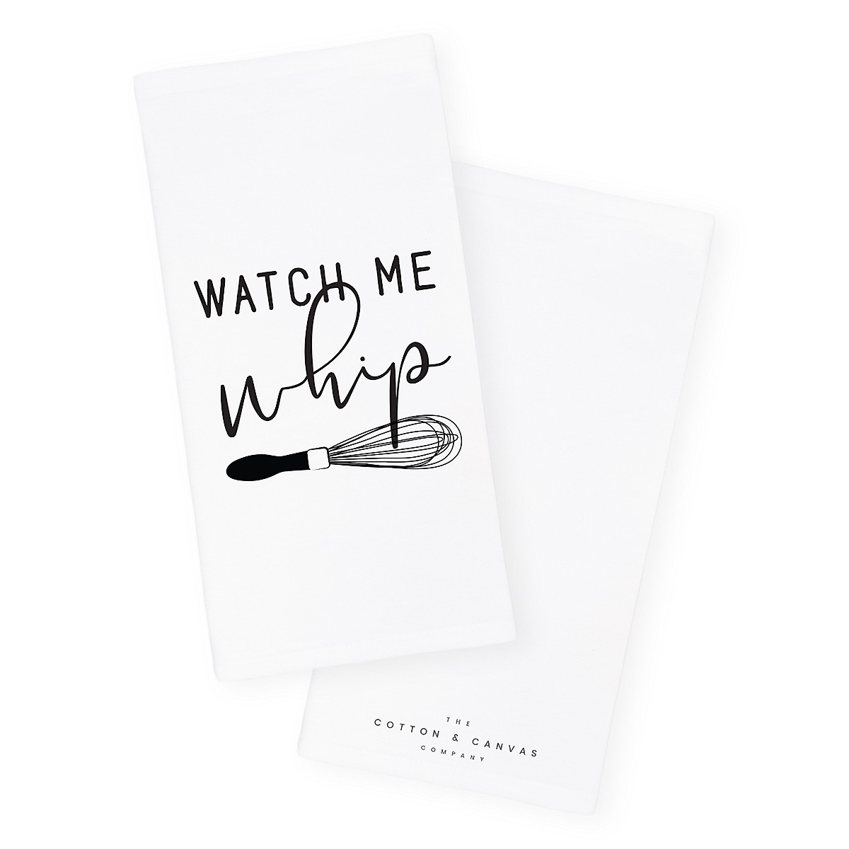 The Cotton & Canvas Co. Watch Me Whip Soft and Absorbent Kitchen Tea Towel, Flour Sack Towel and Dish Cloth