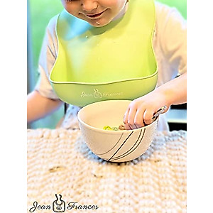 Jean Frances | Silicone Baby Bibs Set Of 2, BPA Free Waterproof Soft Durable Adjustable Silicone Bibs for Infants & Toddlers (Pink/Purple)