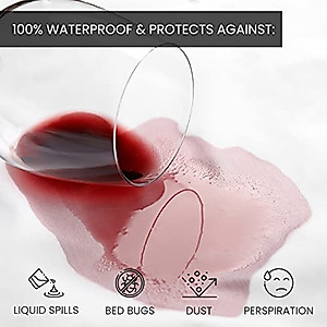 Everlasting Comfort Premium Waterproof Pillow Covers Standard Size (2 Pack) - White Pillow Case Protector Zippered to Prevent Bed Bugs, Dust Mites, & Allergens - Hypoallergenic Pillow Protectors