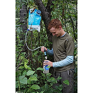 Sawyer Products SP160 One Gallon Gravity Water Filtration System w/Dual-Threaded Mini Filter, Blue/White/Clear