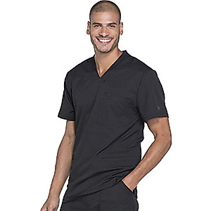 Dickies Dynamix Men Scrubs Top V-Neck DK640, L, Black