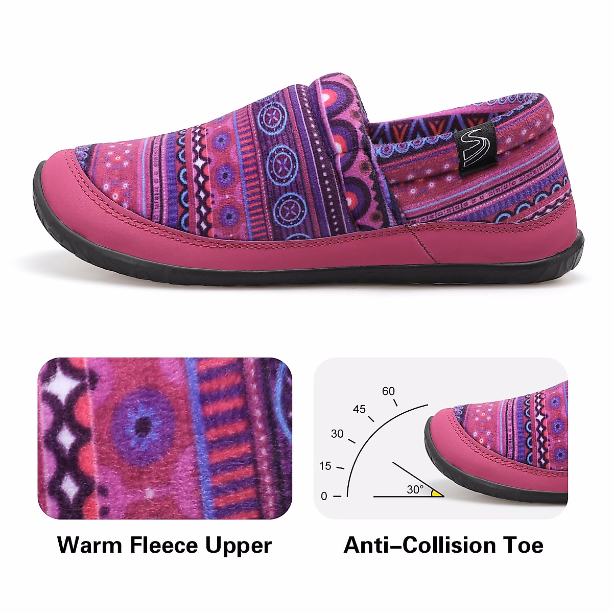 Spesoul Warm House Slippers for Women Men Fuzzy House Shoes Home Slipper Socks Outdoor Moccasin Slippers Sneakers Closed Back Lightweight Barefoot for Bedroom Office Travel 7.5-8.5 Women/5.5-6.5 Men