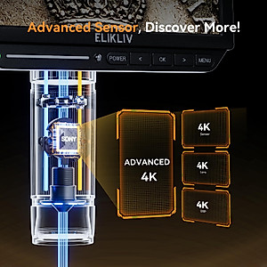 4K Digital Microscope, Elikliv EM4K 8" Coin Microscopes 2000x, 52MP HDMI Microscopes, Soldering Microscope for Adults, Micro scopes for Electronics Repair, 3840P UHD Video Micro socpe, 10" Stand, 64G