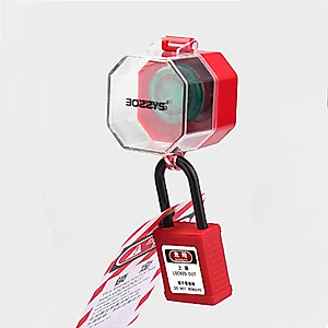 SCRTB Emergency Stop Push Button Switch 1 Pcs Emergency Stop Protection Cover,Emergency Stop Push Button,Add Protection Cover,Stop Switch Box with Key Lock Red