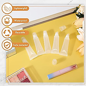 Nuanchu 200 Pcs 13ml Refillable Empty Lip Gloss Tubes Clear Cosmetic Containers Soft Tube for Travel Toiletries Cosmetic Makeup