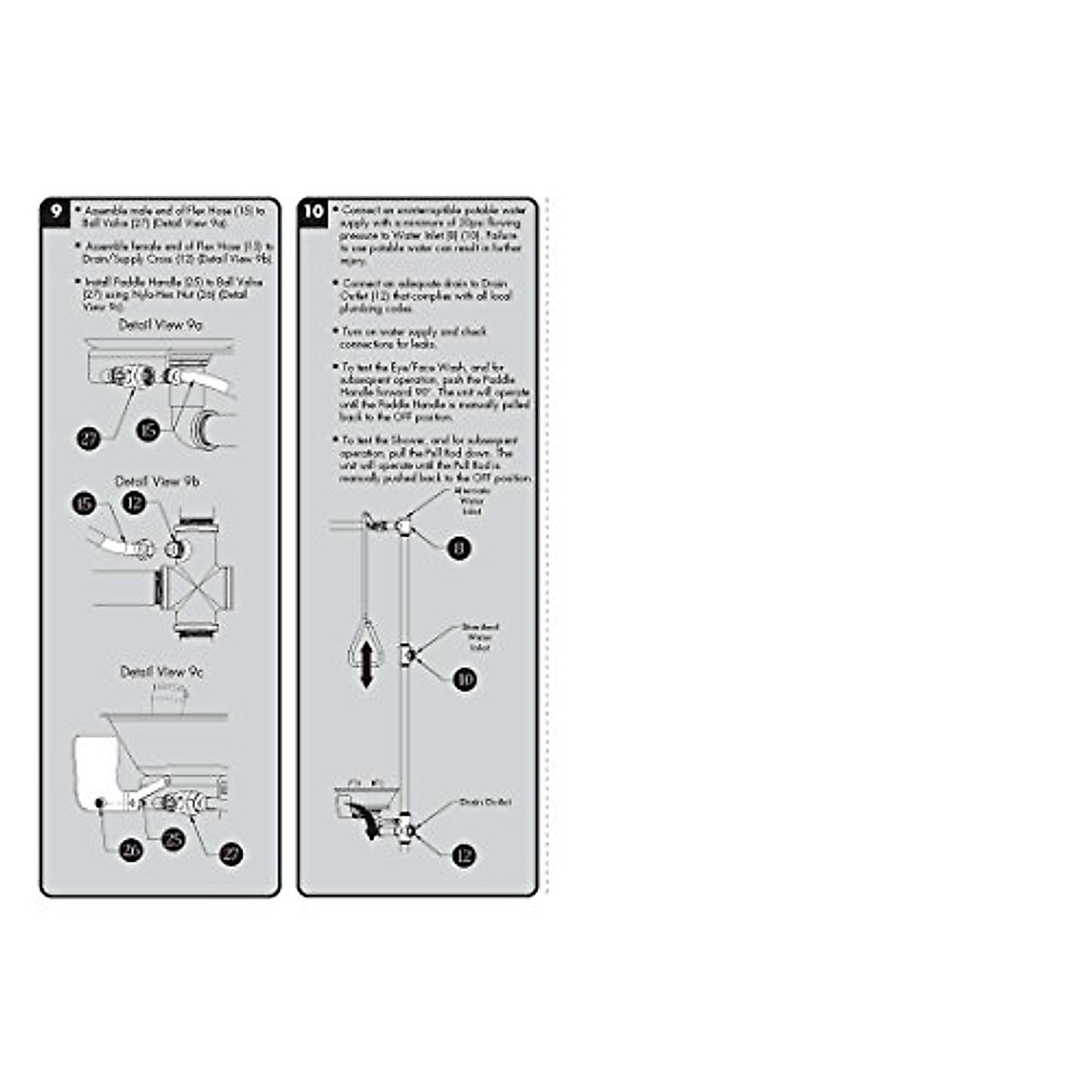 Speakman SE-690 Combination Shower with Round Eye/Face Wash Station, DuraJade Powder-Coat