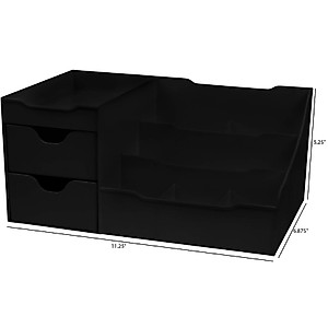 Mantello Bathroom Organizer Countertop- Make Up Organizers and Storage-, Makeup Organizer for Vanity- Black