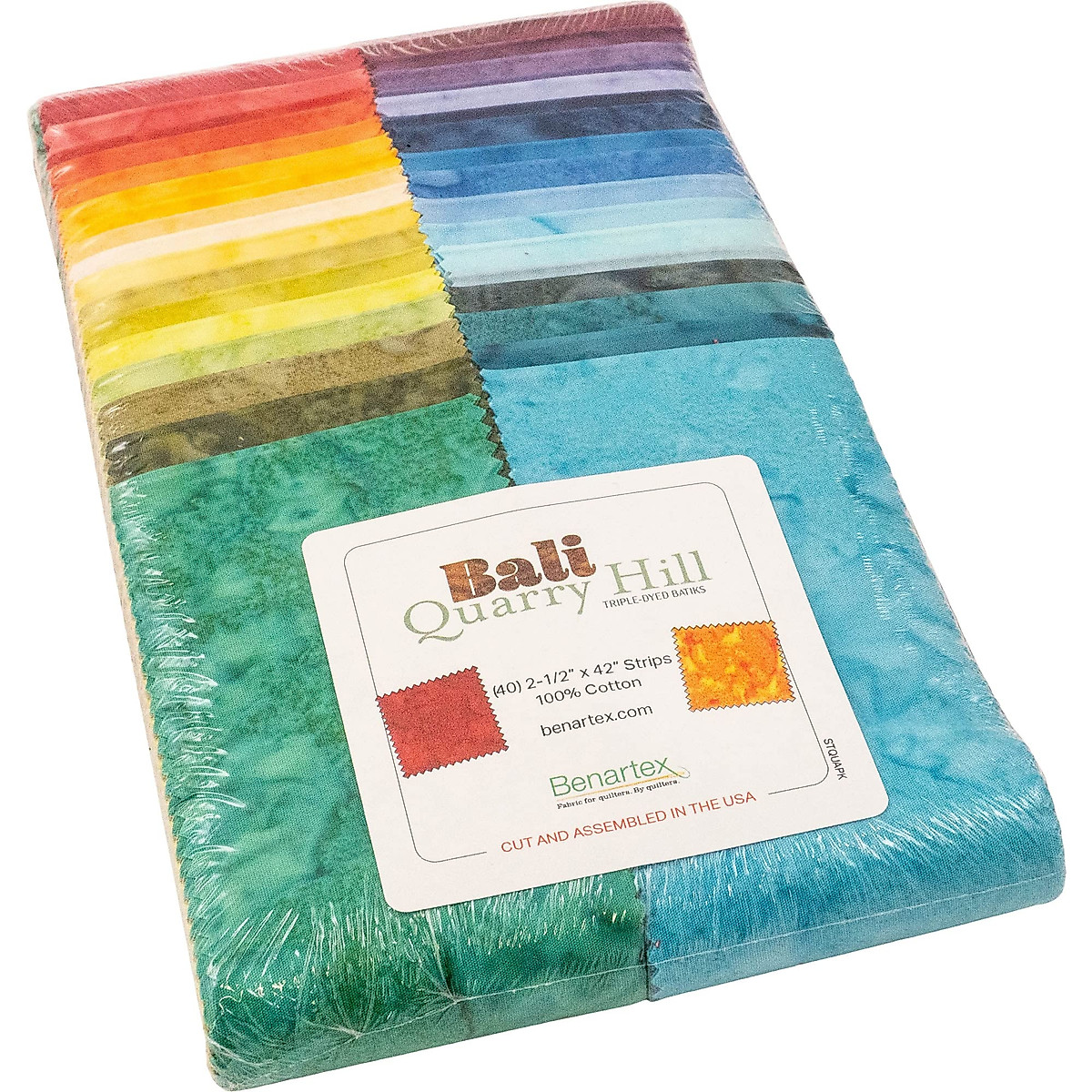 Bali Batik Quarry Hill Strip-Pies 40 2.5-inch Strips Jelly Roll Benartex, Assorted Color, STQUAPK