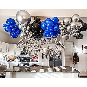 Royal Blue Balloons 110Pcs Dark Blue Balloon Garland Arch Kit 5/10/12/18 Inch Matte Latex Blue Balloons Different Sizes as Gender Reveal Balloons Baby Shower Birthday Graduation Party Decorations