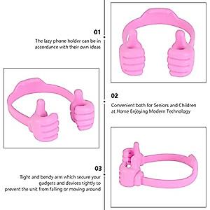 Mipcase Thumbs up Cell Phone Holder Lazy Mobile Phones Stand with Hand Holder Multi-Angle Desktop Tablet Cellphone Thumb Holder for Tablet Smarts Cellphone Travel Pink