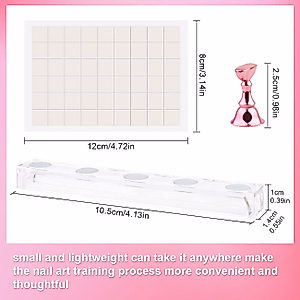 Difenni Nail Stands Acrylic Nail Art,Press on Nail Stand Magnetic Nail Tips Practice Holder 54 Pcs Reusable Adhesive Putty for DIY Painting(Pink