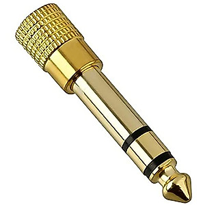 JacobsParts 3.5mm 1/8" Female to 6.35mm 1/4" Male TRS Stereo Audio Headphone Adapter Converter (5-Pack)