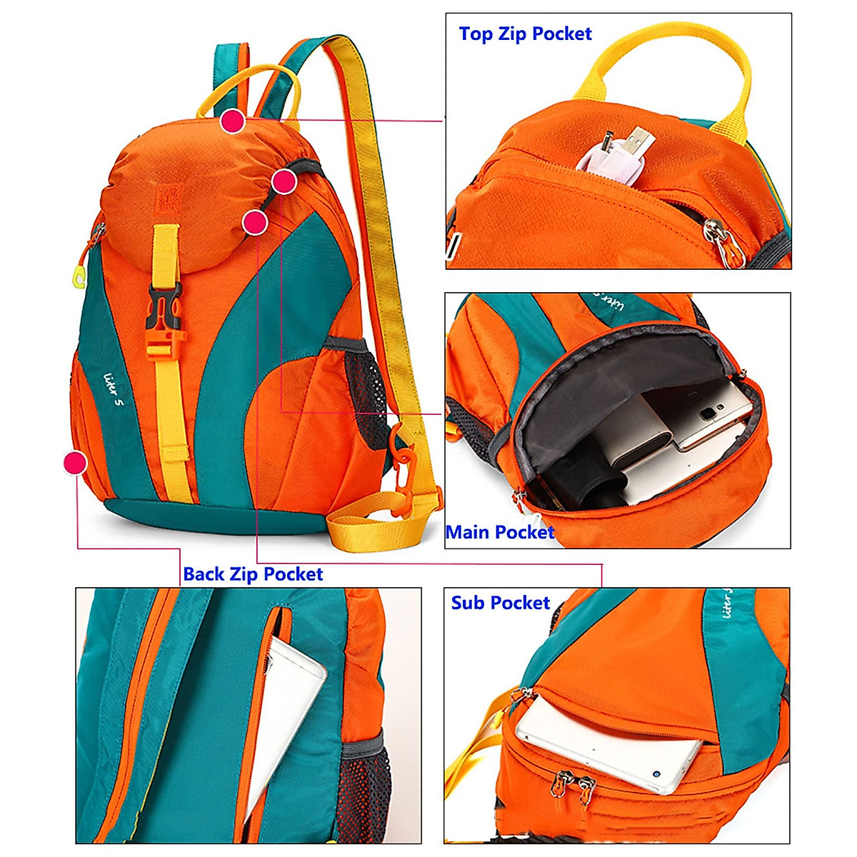 Elsegeod Travel Backpack for Women,Lightweight Carry On Backpack,Hiking Waterproof Backpack Outdoor Sports Bag,Casual Daypack