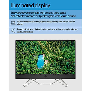 HP 2023 Newest All-in-One Bundle PC, 27 Inch FHD Display, 12th Generation Intel Core i7-1255U, 32GB RAM, 1TB SSD, Intel Iris Xe Graphics, Wi-Fi, Wired Keyboard and Mouse Combo, Windows 11 Pro