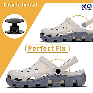 KOTESLLOE 8 Sets Replacement Rivets for Crocs, Replacement Parts for Crocs, Accessories Help You Repair Instead Replace a New Pair of Crocs, Rivets for Crocs Strap Replacement, Black