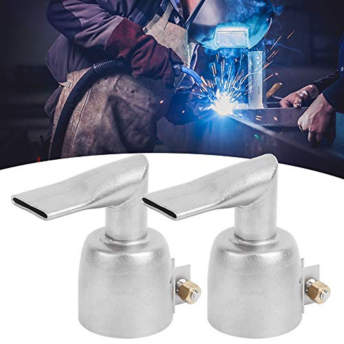 Heat Gun Nozzles, 2pcs 20mm 90 Degree Stainless Steel Hot Air Gun Nozzle, Welding Nozzle Hot Air Gun Attachments, for PP PVC Plastic Sheet Welding