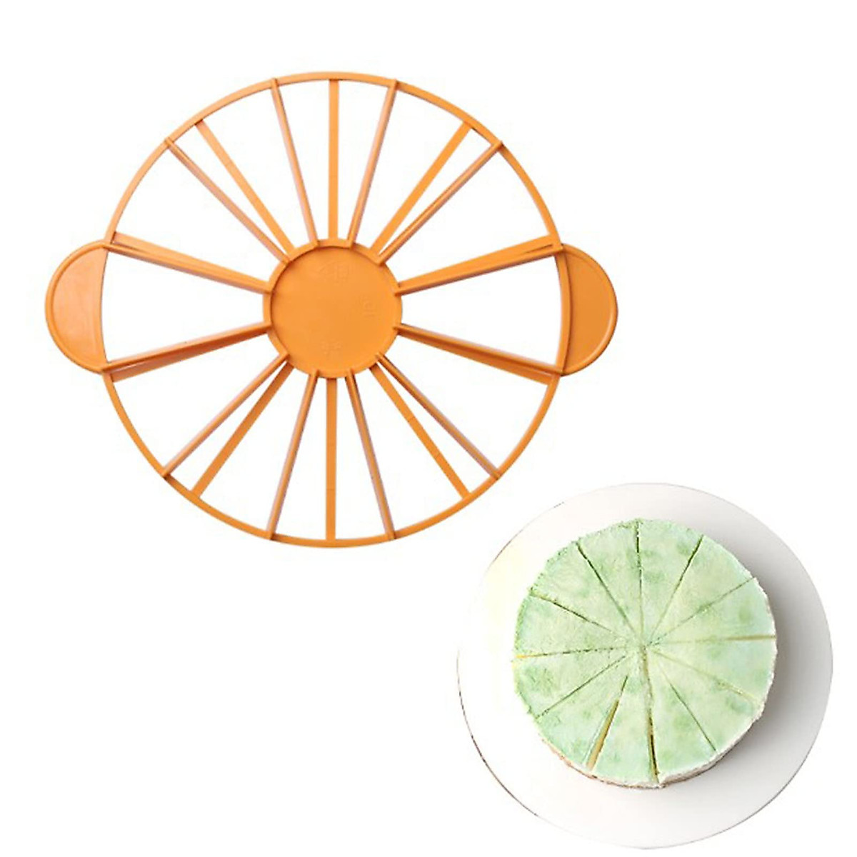 Fdit Cake Portion Marker Plastic Round Cake and Pie Slicer Marker 10/12 Piece Cake Marker Equal Portion Divider for DIY Cooking Cake Dividing (Yellow 126g/4.4oz)280))