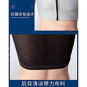 Chest Binder Zipper Up IceSilk Tank Top Vest for Tomboy Trans Lesbian(Gray,XL)