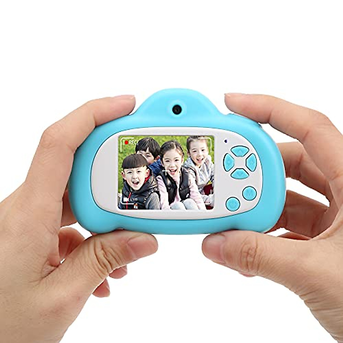 PAKIDS Kids Camera， 2 inch IPS HD Display Screen 1080P Cartoon Kids Camera Children Toy Cameras with Front and Rear Dual Cameras,Mini Camera(Blue) (Color : Blue)